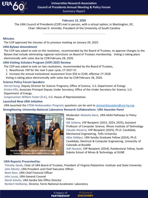 URA Hosts 2026 Council of Presidents Annual Meeting & Policy Forum ...